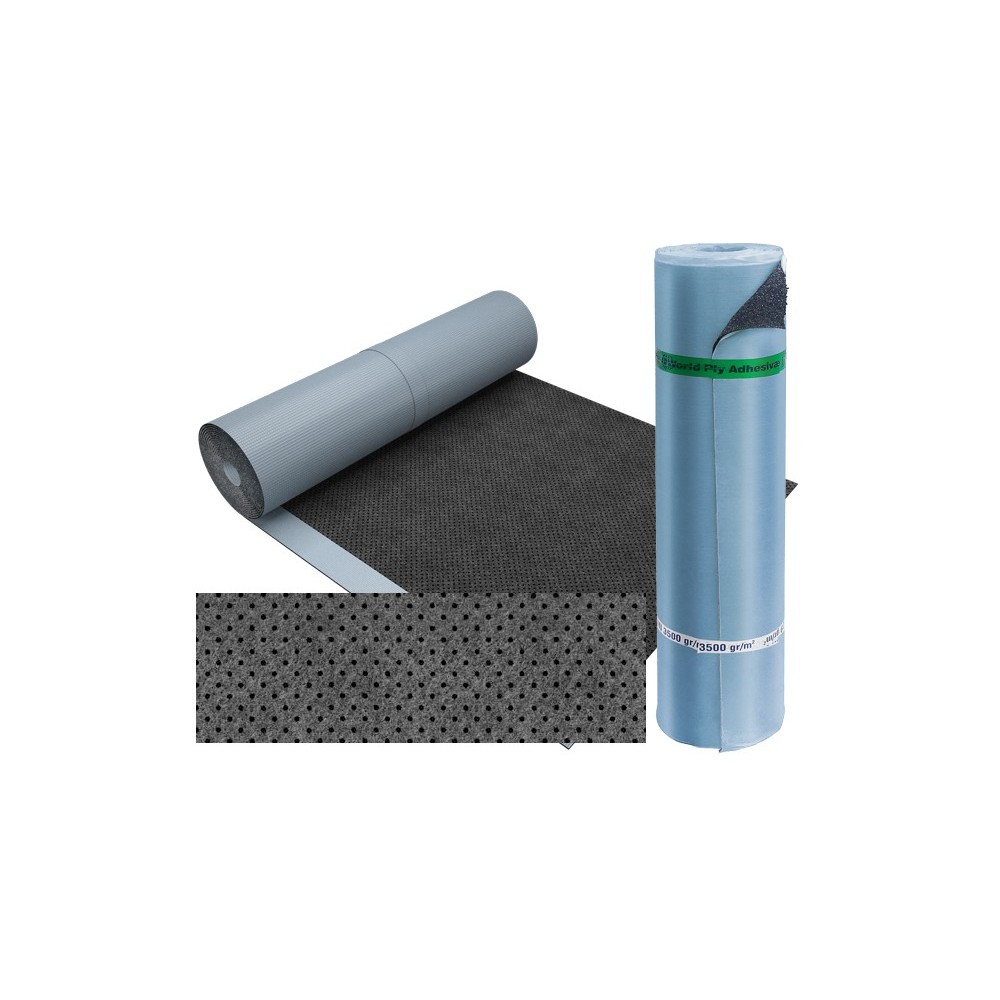 Guaina Bituminosa Adesiva Nera 2 mm rotolo da 15mq impermeabilizzante tetto